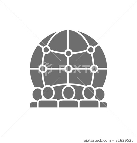Vector international team of workers grey icon. - Stock Illustration ...