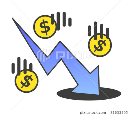 Illustration of the dollar falling - Stock Illustration [81633395] - PIXTA