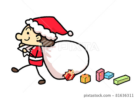 Child Santa dropping gifts - Stock Illustration [81636311] - PIXTA