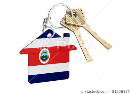 Real estate in Costa Rica. Home keychain with... - Stock Illustration ...