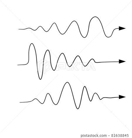 Wavy line. Set of curved and sinuous arrows of... - Stock Illustration ...