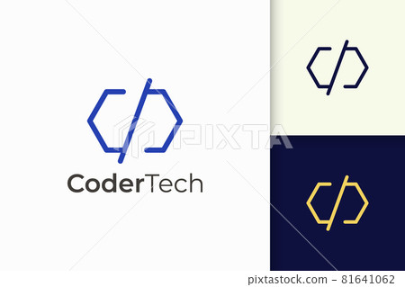 Programmer or developer logo in simple and... - Stock Illustration ...