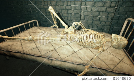 The skeleton of an abandoned forgotten person... - Stock Illustration ...