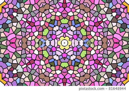Stained glass-like geometric pattern design - Stock Illustration ...