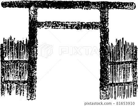 Torii with bamboo fence - Stock Illustration [81653910] - PIXTA