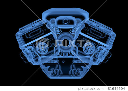 X-ray car engine or machine - Stock Illustration [81654604] - PIXTA