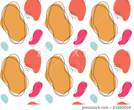 Trendy memphis seamless pattern with yellow,... - Stock Illustration ...