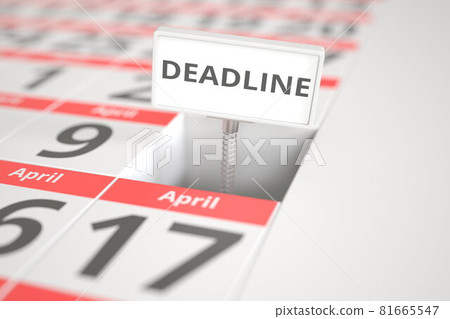 DEADLINE plate on April 10 in a calendar, 3d... - Stock Illustration ...