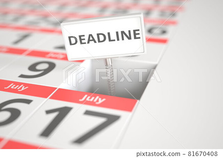DEADLINE plate on July 10 in a calendar, 3d... - Stock Illustration ...