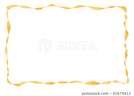 Watercolor frame Simple yellow frame decoration - Stock Illustration ...