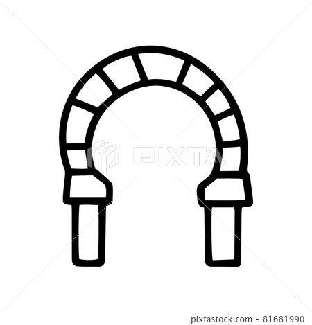 Arch black line vector doodle icon design - Stock Illustration ...
