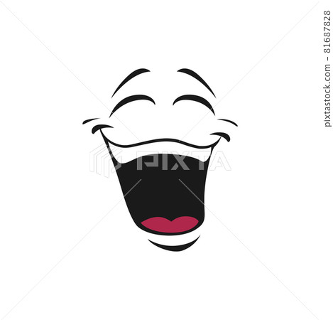 Happy smiling emoji giggling emoticon in good mood - Stock Illustration ...