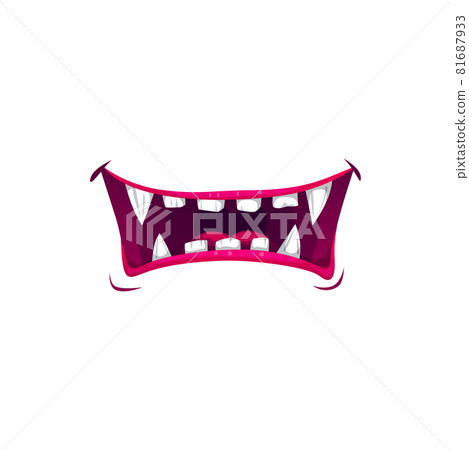 Monster mouth smile vector vampire jaws with fangs - Stock Illustration ...