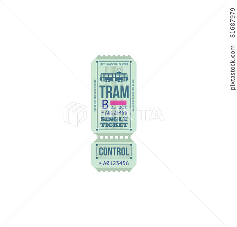 Transport services card isolated tram ticket pass - Stock Illustration ...