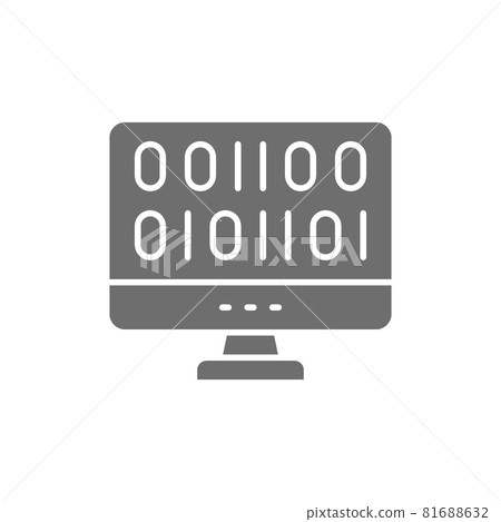 Web development, coding grey icon. Isolated on... - Stock Illustration ...