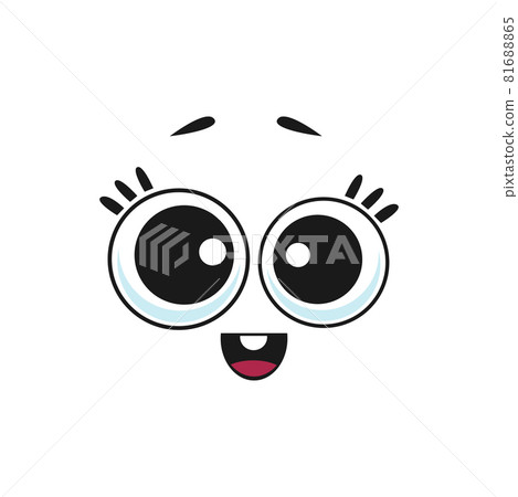 Cartoon fascinated face , vector delighted smile - Stock Illustration ...
