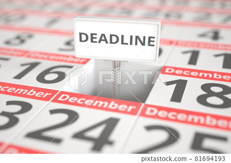 DEADLINE plate on December 17 in a calendar, 3d... - Stock Illustration ...