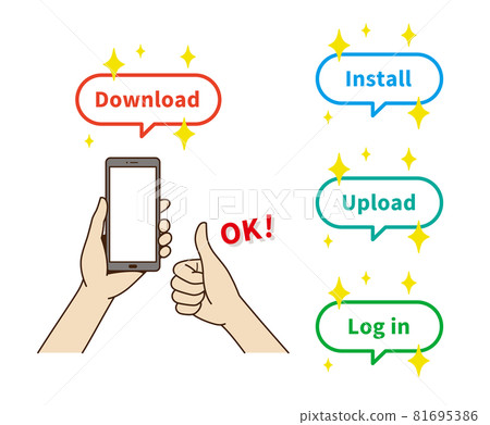 Hand to operate smartphone - Stock Illustration [81695386] - PIXTA