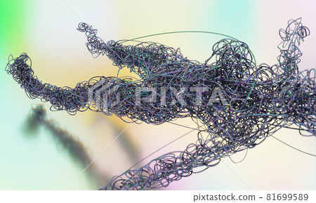 Art graphic of the human body around the wire - Stock Illustration ...
