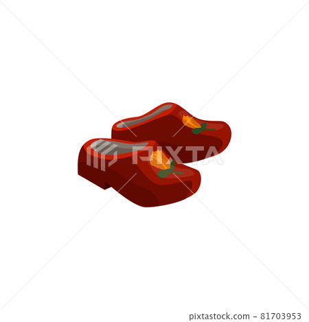 Dutch historical traditional wooden clog shoes... - Stock Illustration ...