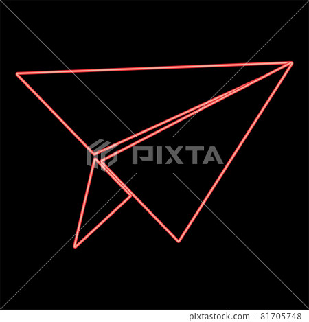 Neon paper airplane red color vector illustration - Stock Illustration ...