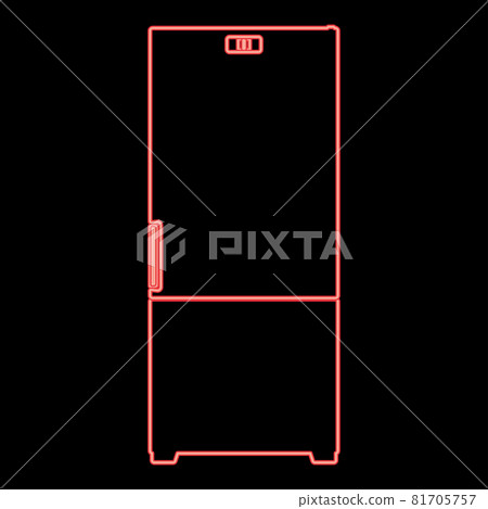 Neon refrigerator red color vector illustration - Stock Illustration ...
