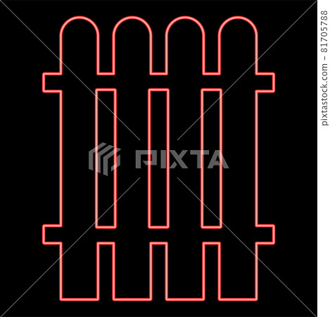 Neon fence red color vector illustration flat - Stock Illustration ...