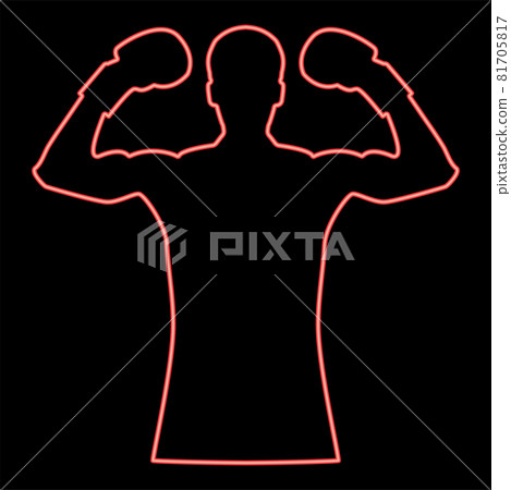 Neon boxer red color vector illustration flat - Stock Illustration ...