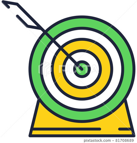 Target with arrow accuracy shot icon flat vector - Stock Illustration ...