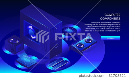 Computer components needed to build custom... - Stock Illustration ...