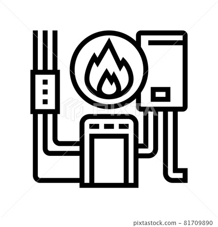 heating system line icon vector illustration - Stock Illustration ...