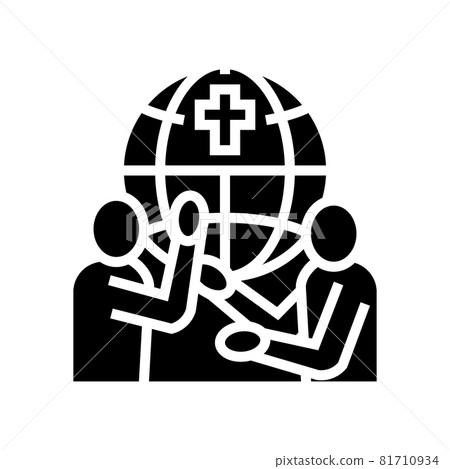 religious conflicts social problem glyph icon... - Stock Illustration ...