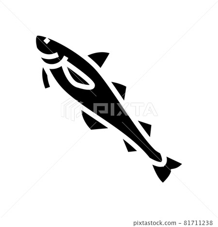 alaska pollock glyph icon vector illustration - Stock Illustration ...