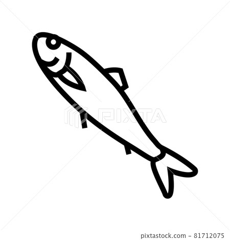 atlantic herring line icon vector illustration - Stock Illustration ...