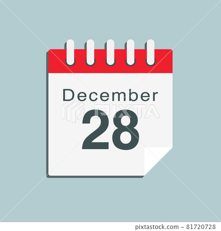 Icon day date 28 December, template calendar page - Stock Illustration ...