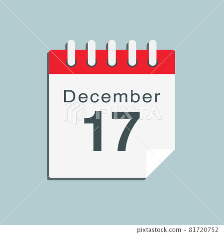 Icon day date 17 December, template calendar page - Stock Illustration ...