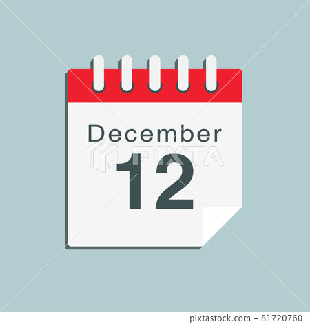 Icon day date 12 December, template calendar page - Stock Illustration ...
