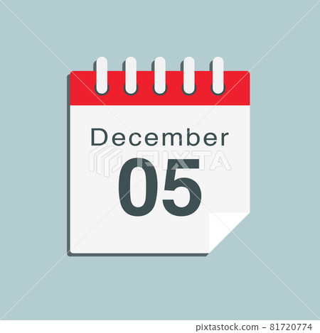 Icon day date 5 December, template calendar page - Stock Illustration ...