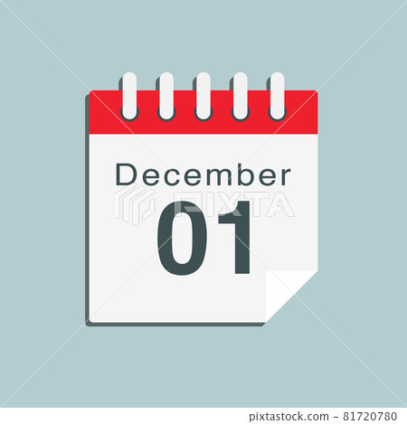 Icon day date 1 December, template calendar page - Stock Illustration ...