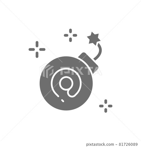 Vector email bomb, computer virus grey icon.-插圖素材 [81726089] - PIXTA圖庫