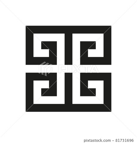 Greek key logo. Greek motives vector symbol. - Stock Illustration ...