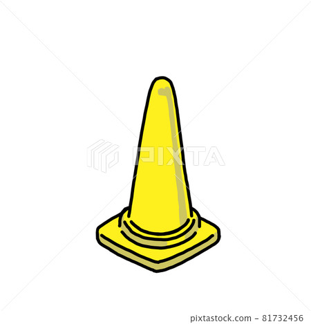 Illustration of yellow color traffic cone - Stock Illustration ...