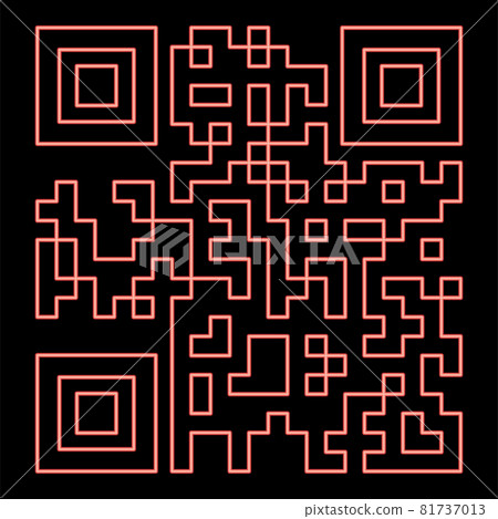 Neon qr code red color vector illustration flat - Stock Illustration ...