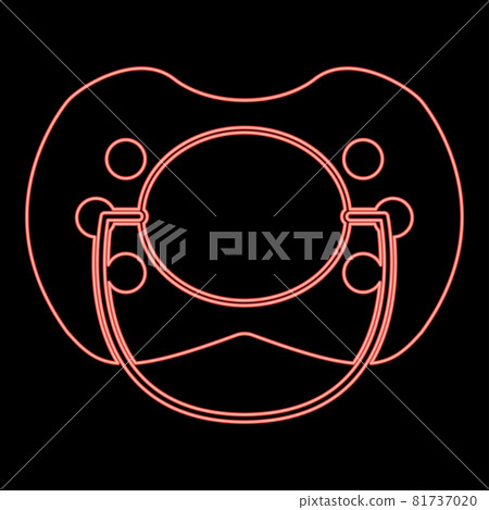 Neon baby pacifier red color vector illustration - Stock Illustration ...