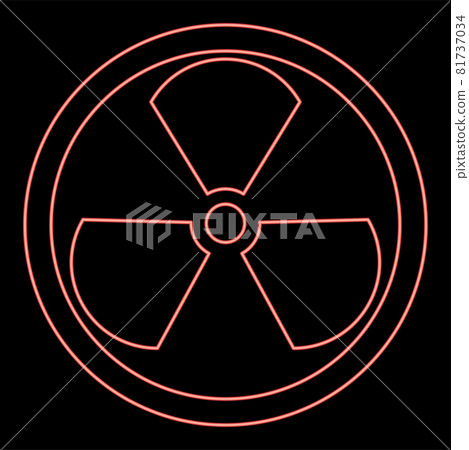 Neon sign radioactive red color vector - Stock Illustration [81737034 ...