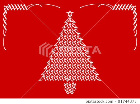 Horizontal Christmas tree with white decorative... - Stock Illustration ...