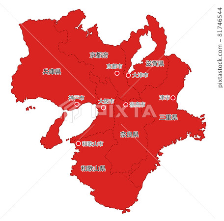 map of japan, kinki region, geography - Stock Illustration [81746544 ...