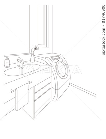lavabo, wash basin, line drawing - Stock Illustration [81746900] - PIXTA