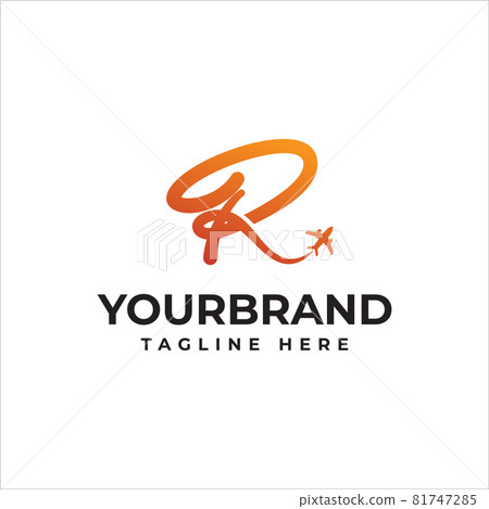 Letter R logo with planes and airlines. Vector... - Stock Illustration ...