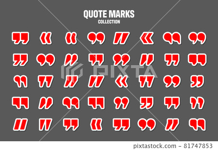 Quotation marks vector collection. Red quotes... - Stock Illustration ...